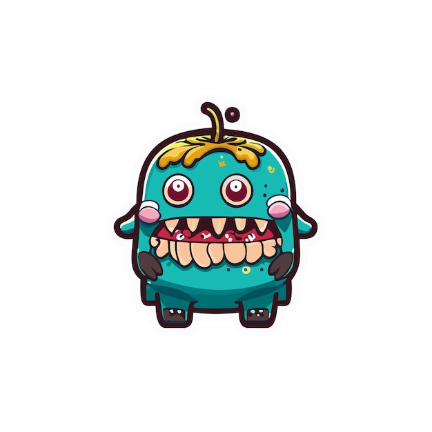 Whimsical Teal Monster with Goofy Expression and Teeth | Jiffy Designs