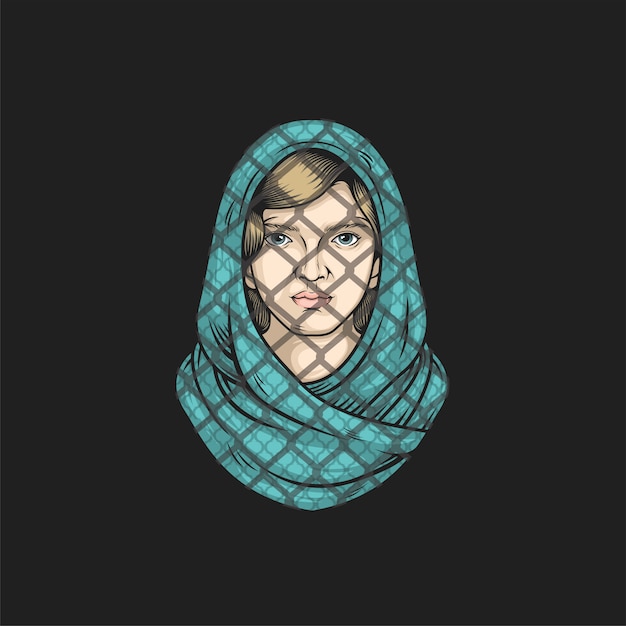 Veiled Visage: A Captivating Stained Glass Portrait | Jiffy Designs