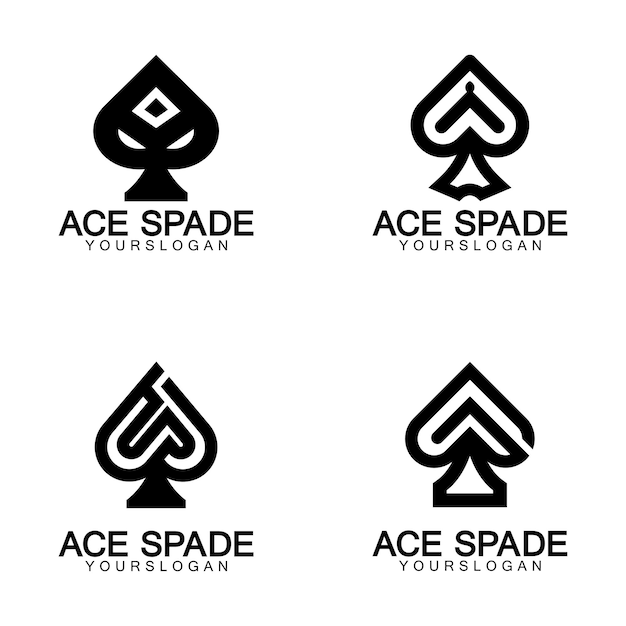 Versatile Ace Spade Symbols in Modern Monochrome Design | Jiffy Designs