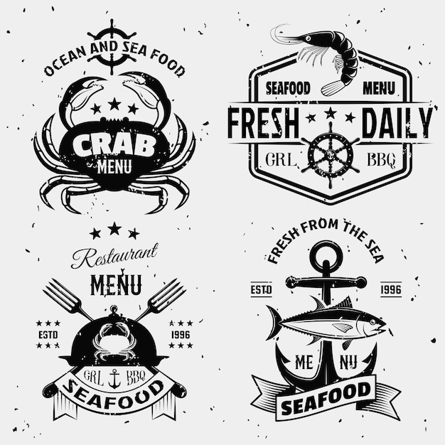 Captivating Seafood Collection with Crab, Anchor, and Nautical Motifs ...