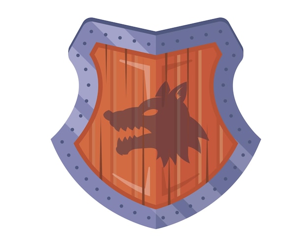 Majestic Wooden Shield with Fierce Wolf Emblem | Jiffy Designs