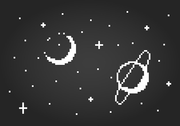 Captivating Pixel Art Depiction of Celestial Wonders | Jiffy Designs