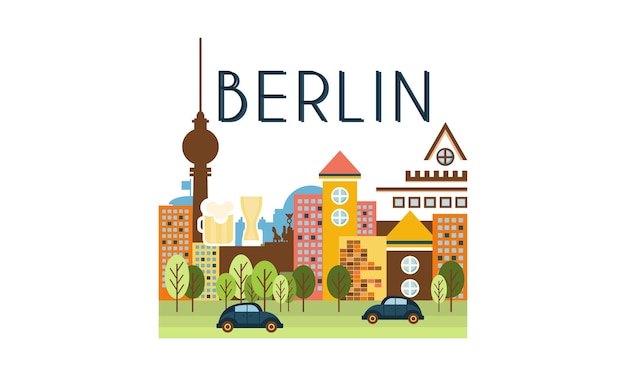 Vibrant Cityscape of Iconic Berlin Landmarks | Jiffy Designs