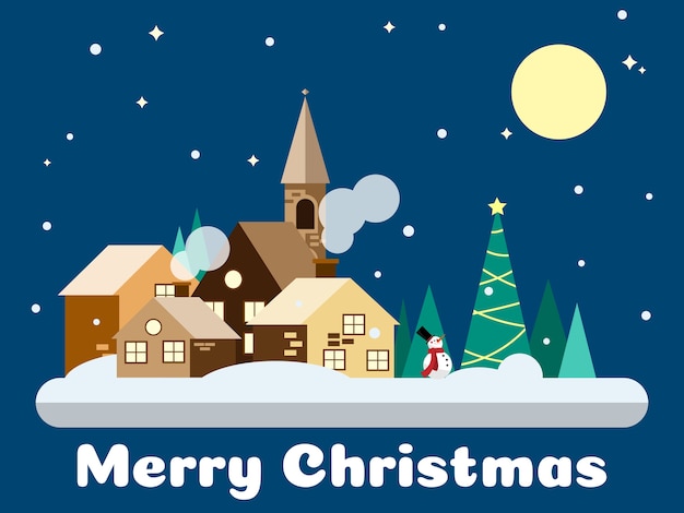 Quaint Christmas Village Scene with Festive Decorations and Snow ...
