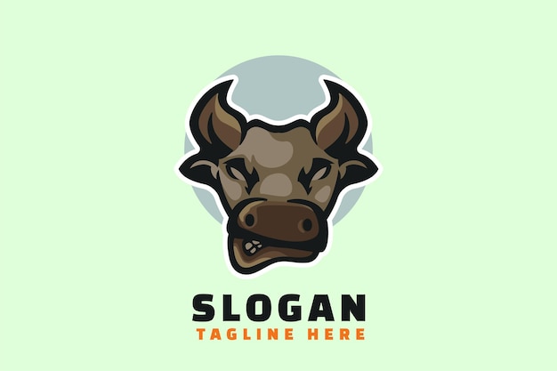 Fierce Buffalo Head with Powerful Horns and Intense Gaze | Jiffy Designs