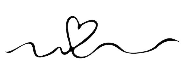 Elegant Cursive Heart Flourish on Simple Background | Jiffy Designs