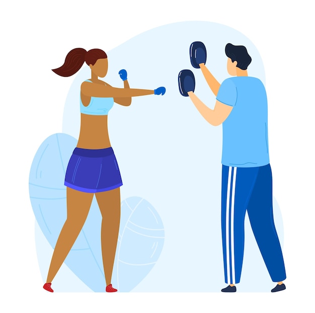 Fit Couple Sparring in Gym, Staying Active Together | Jiffy Designs