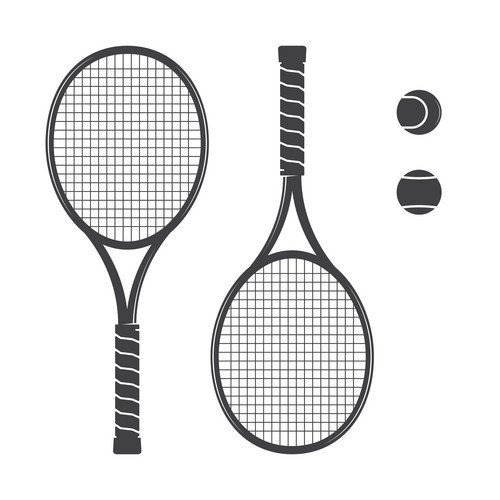 Set Of Tennis Rackets And Tennis Balls. Vector Illustration. Racquets ...