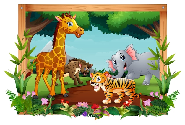 Vibrant Jungle Scene with Adorable Animal Characters | Jiffy Designs