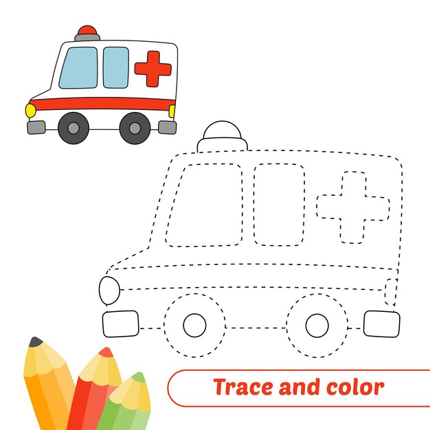 Tracing and Coloring the Ambulance: A Fun Educational Activity | Jiffy ...