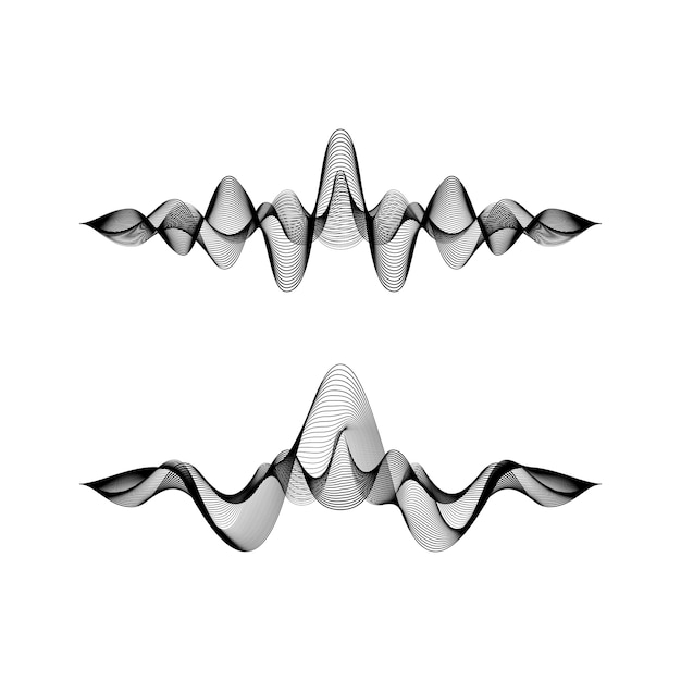 Undulating Monochrome Waveforms Depicting Sound Visualization | Jiffy Designs