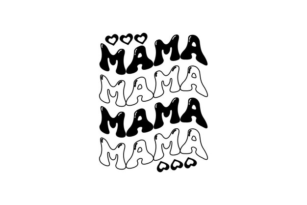 Heartfelt Mama Lettering in Playful Black and White | Jiffy Designs