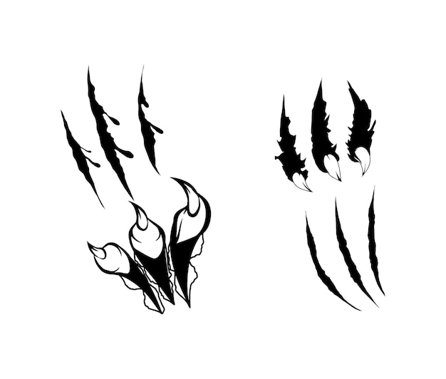 Fierce Claw Marks Ripping Through Monochrome Background | Jiffy Designs