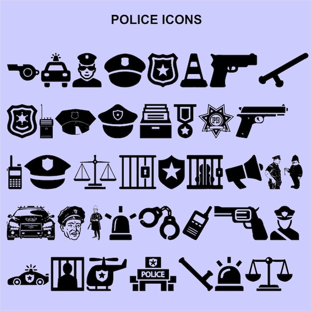 Comprehensive Collection of Iconic Police Symbols and Equipment | Jiffy ...