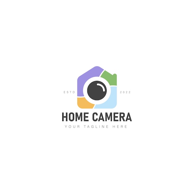 Vibrant Home Surveillance Camera Icon with Geometric Shapes | Jiffy Designs