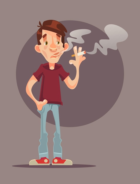 Stylish Young Man Smoking Cigarette in Casual Outfit | Jiffy Designs