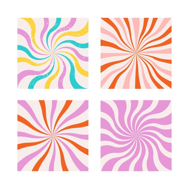 Vibrant Spiral Patterns in Diverse Color Schemes | Jiffy Designs