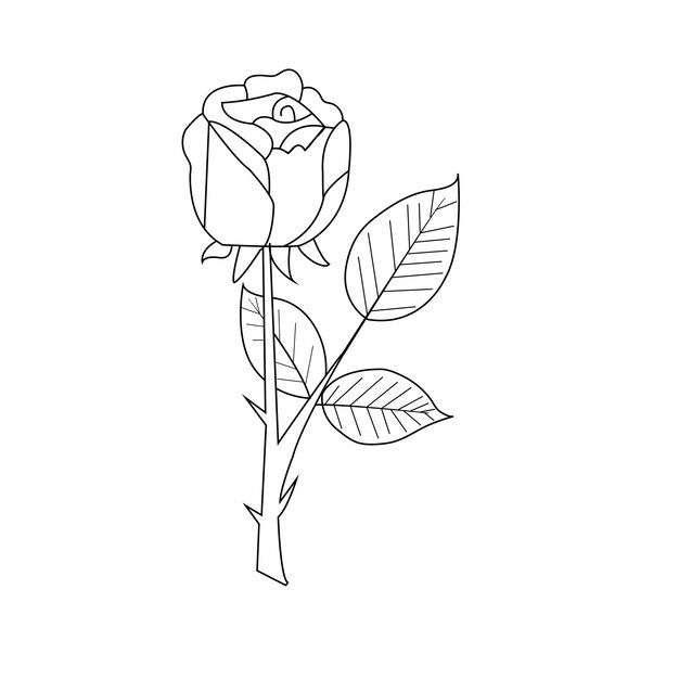 Elegant Single Rose Illustration in Minimalist Line Art | Jiffy Designs