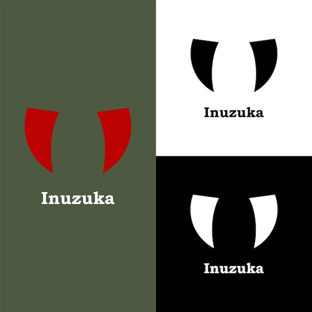 Minimalist Inuzuka Clan Symbol with Bold Red and Black Accents | Jiffy Designs
