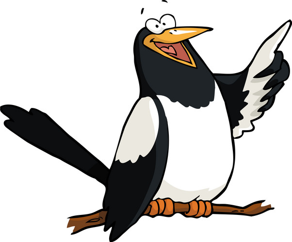 Cartoon Doodle Magpie On A White Background Vector Illustration | Jiffy ...