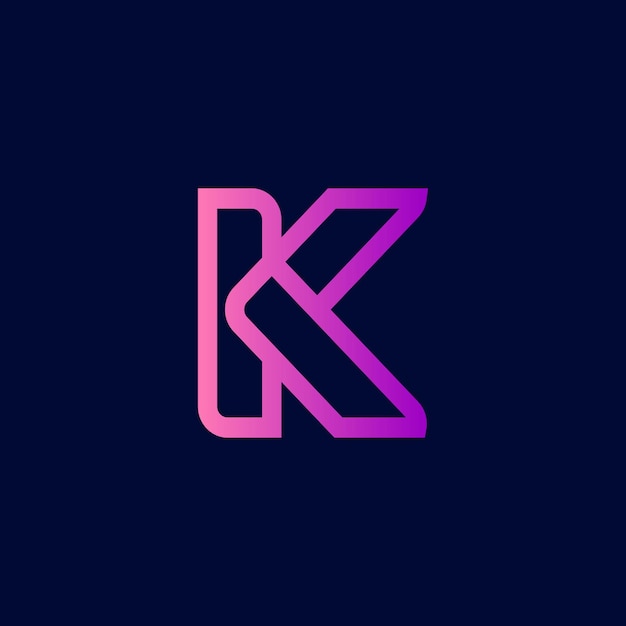 Vibrant Neon Pink K Letter on Deep Blue Background | Jiffy Designs