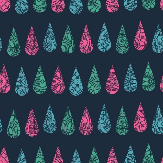Vibrant Teardrop Pattern in Teal and Magenta | Jiffy Designs