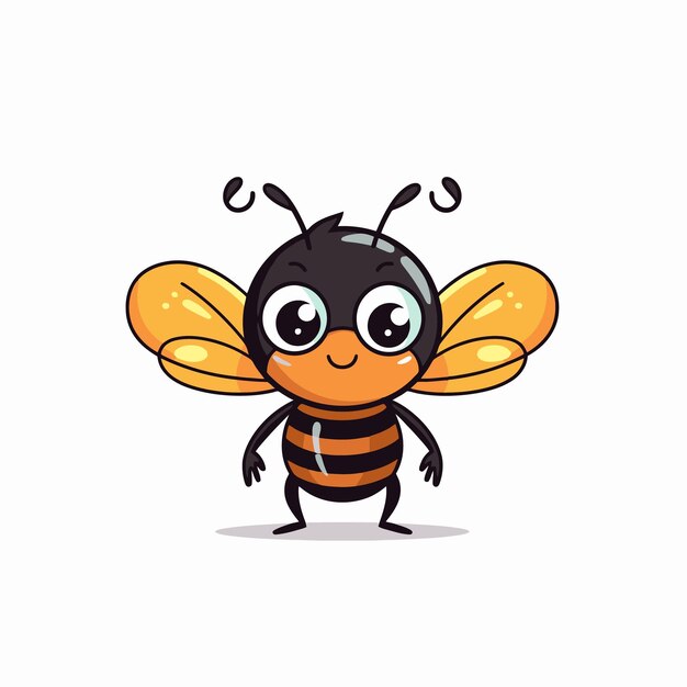 Adorable Cartoon Bee with Bright Yellow Wings | Jiffy Designs