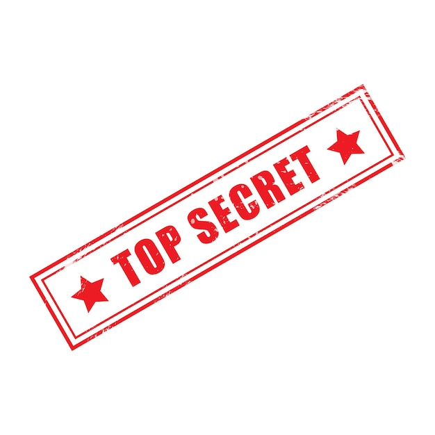 Striking Red 'Top Secret' Stamp with Star Emblems | Jiffy Designs