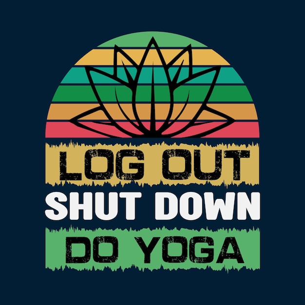 Retro Yoga Lotus Graphic with Motivational Text | Jiffy Designs