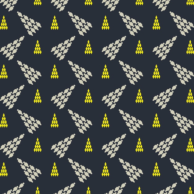 Vibrant Geometric Tree Pattern in Shades of Green and Gray | Jiffy Designs