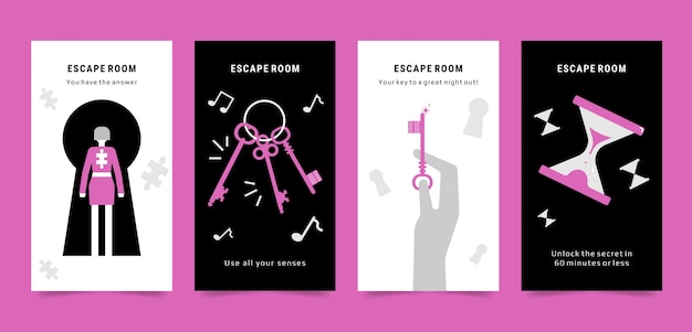 Vibrant Escape Room Poster Collection Showcasing Diverse Elements ...