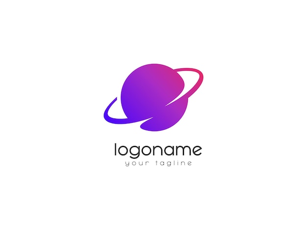 Vibrant Cosmic Planet Logo with Gradient Sphere Design | Jiffy Designs