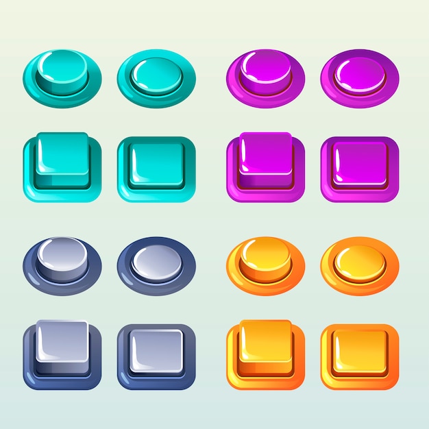 Vibrant Collection of Stylized Buttons and Controls | Jiffy Designs