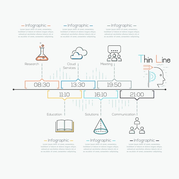 Elegant Infographic Timeline with Minimalist Icons and Text | Jiffy Designs