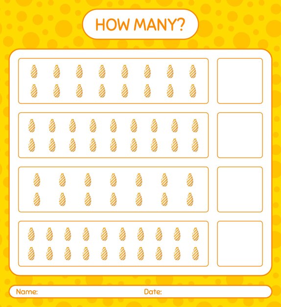 Counting Pineapple Shapes on a Vibrant Yellow Grid | Jiffy Designs