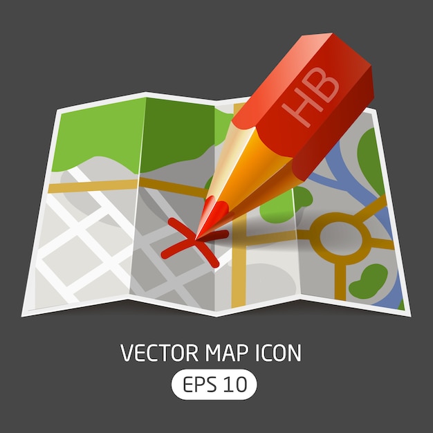 Vibrant Map with Pencil Pointer Highlighting Location | Jiffy Designs