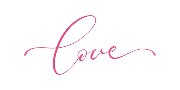 Elegant Cursive 'Love' Calligraphy in Vibrant Pink Color | Jiffy Designs
