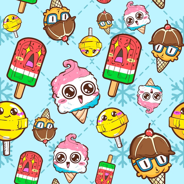 Delightful Assortment of Whimsical Ice Cream and Popsicle Characters ...