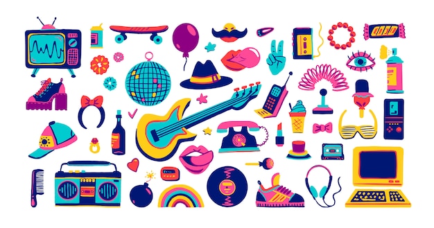 Vibrant Collection of Retro and Pop Culture Icons | Jiffy Designs
