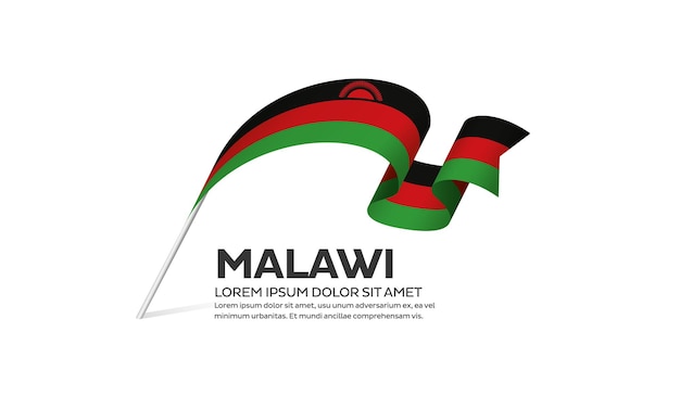 Vibrant Malawi Flag Waving with Bold Typography | Jiffy Designs