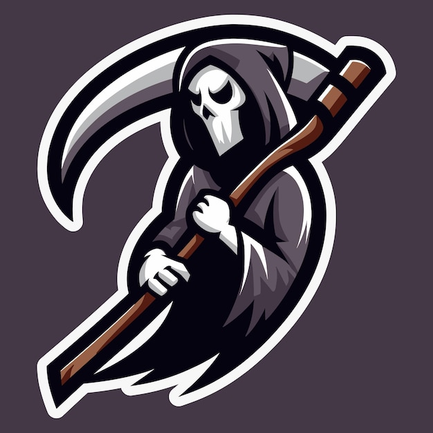 Menacing Grim Reaper Mascot with Scythe | Jiffy Designs