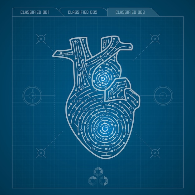 Anatomical Blueprint of the Human Heart with Intricate Details | Jiffy ...