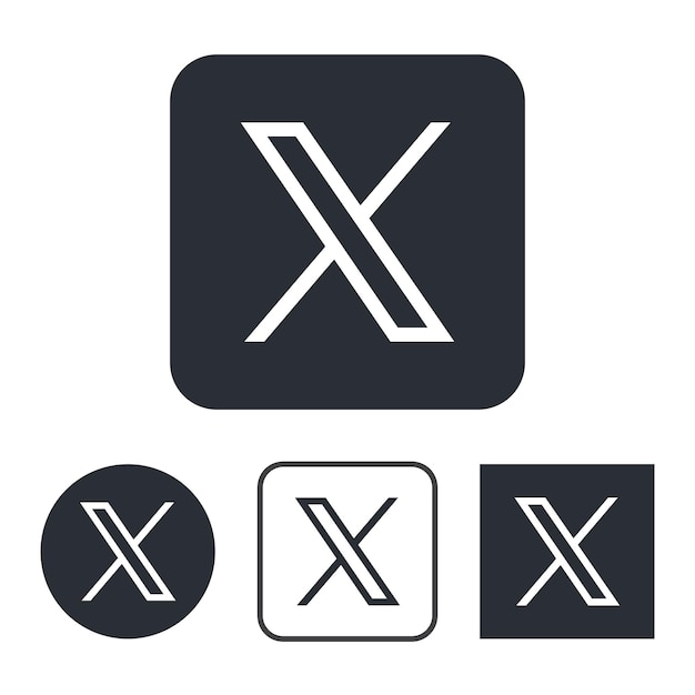 Minimalist X Symbol in Monochrome Geometric Shapes | Jiffy Designs