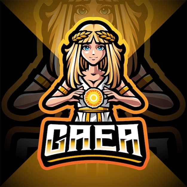 Radiant Gaea Goddess Emblem in Ornate Fantasy Style | Jiffy Designs
