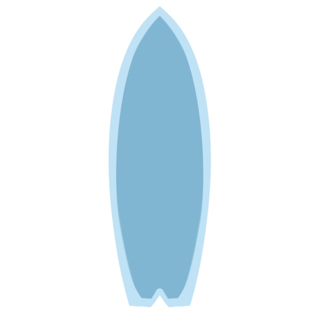 Elegant Surfboard Silhouette in Soothing Aqua Hue | Jiffy Designs