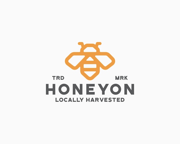 Locally Sourced Honey Bee Logo with Vintage Typography | Jiffy Designs
