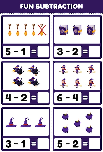 Whimsical Subtraction Exercises with Enchanting Illustrations | Jiffy ...