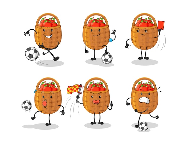 Playful Collection of Cartoon Potatoes Engaged in Soccer Activities ...