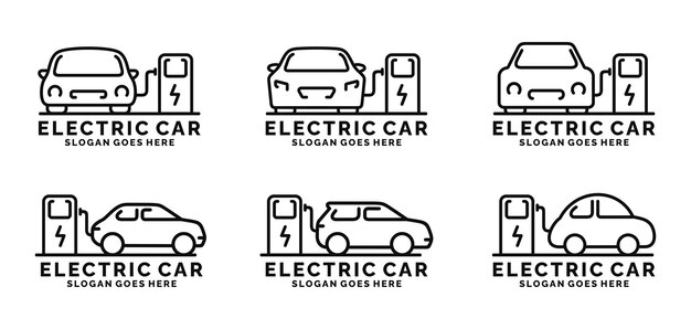 Diverse Electric Car Icon Collection with Customizable Slogans | Jiffy ...