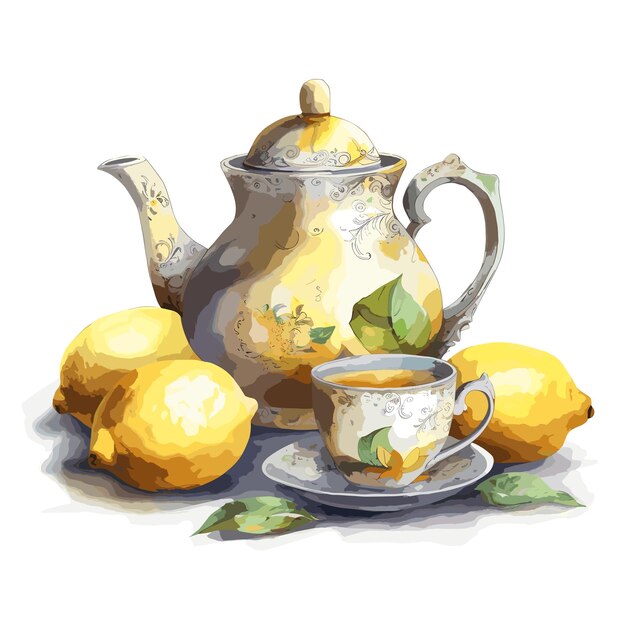 Vibrant Lemon Tea Party: A Delightful Watercolor Display | Jiffy Designs